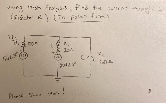 Solved AC RLC.. Using mesh analysis, find the current | Chegg.com
