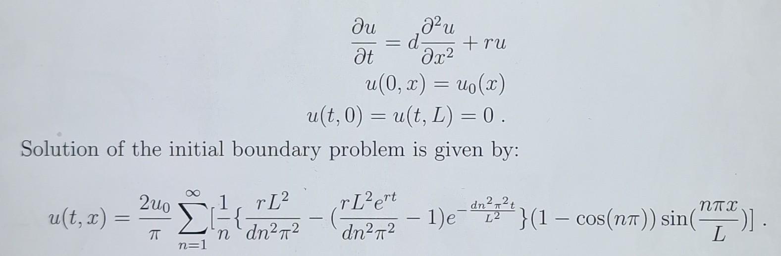 Solved prove that the solution to this initial boundary | Chegg.com