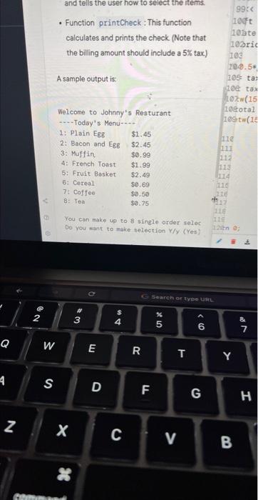Solved Write a program to help a local restaurant automate | Chegg.com
