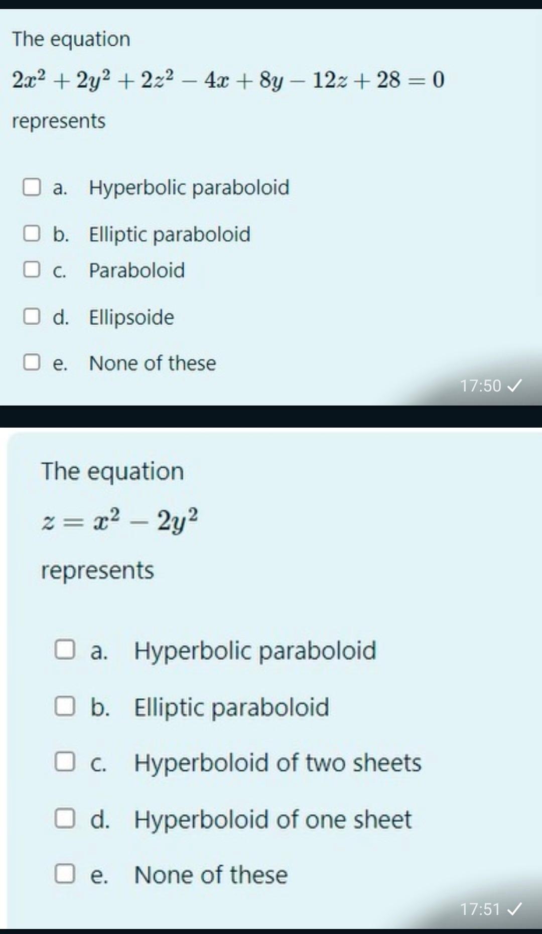 Solved The equation 2x2+2y2+2z2−4x+8y−12z+28=0 represents a. | Chegg.com