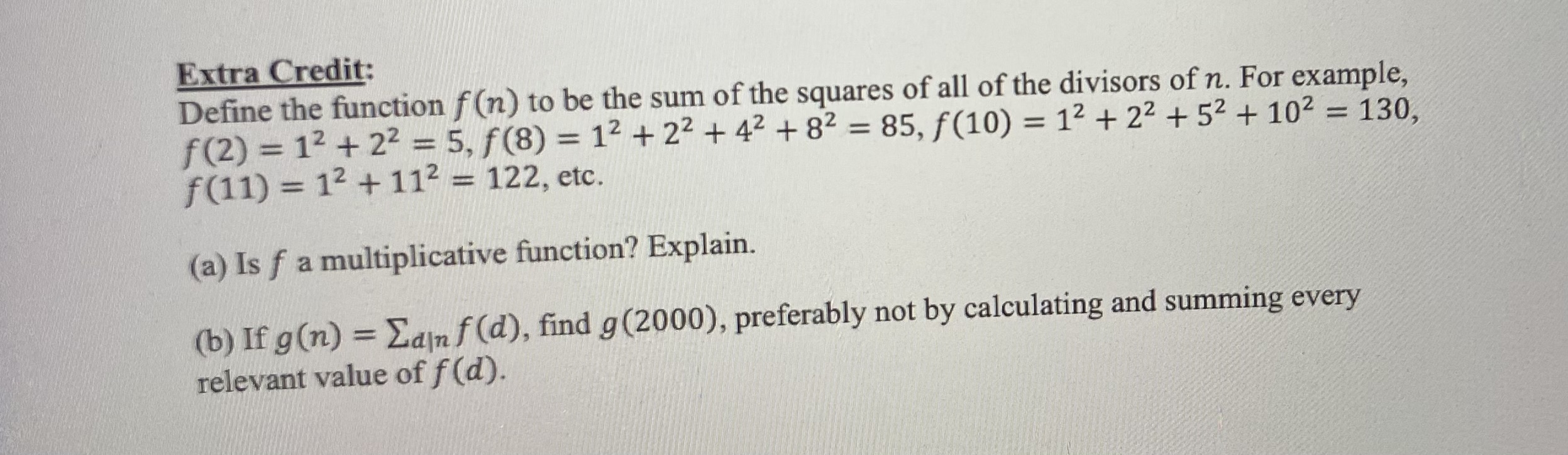 Solved NUMBER THEORY TYPE ANSWER xtra Credit:Define the | Chegg.com
