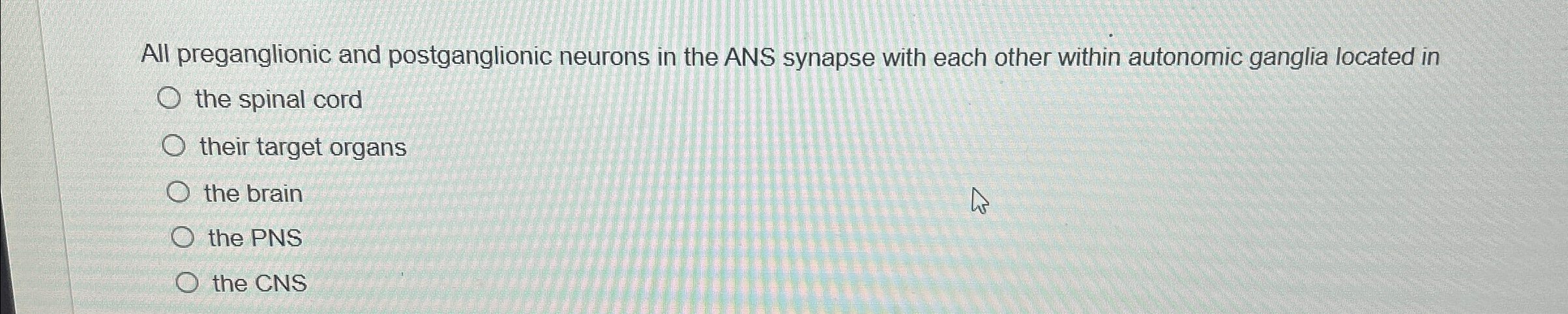 Solved All preganglionic and postganglionic neurons in the | Chegg.com