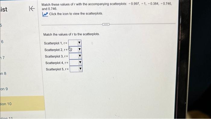 Solved Match these values of r with the accompanying | Chegg.com