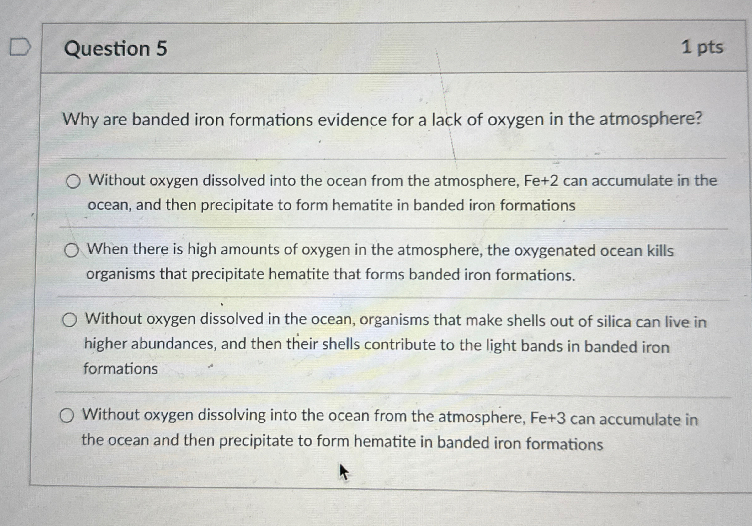 Solved Question 51 ﻿ptsWhy are banded iron formations | Chegg.com
