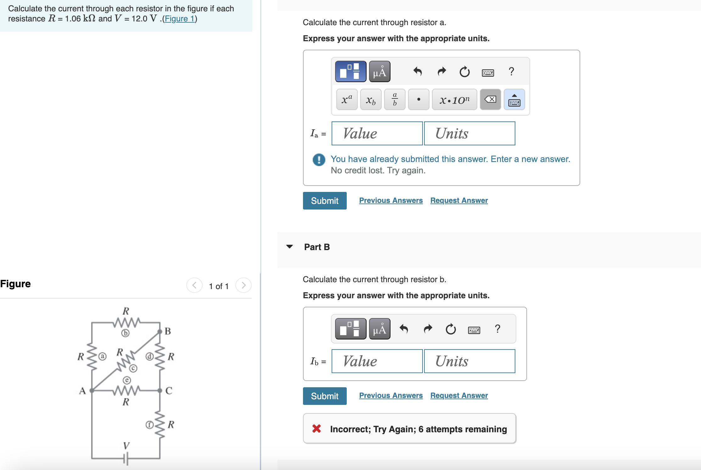 Solved Calculate the current through each resistor in ﻿the | Chegg.com