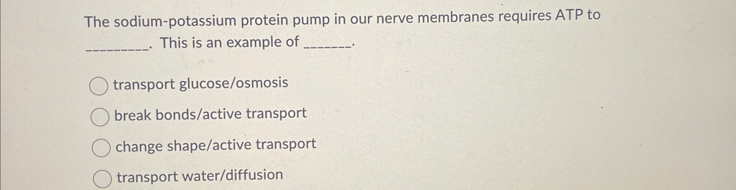 Solved The sodium-potassium protein pump in our nerve | Chegg.com