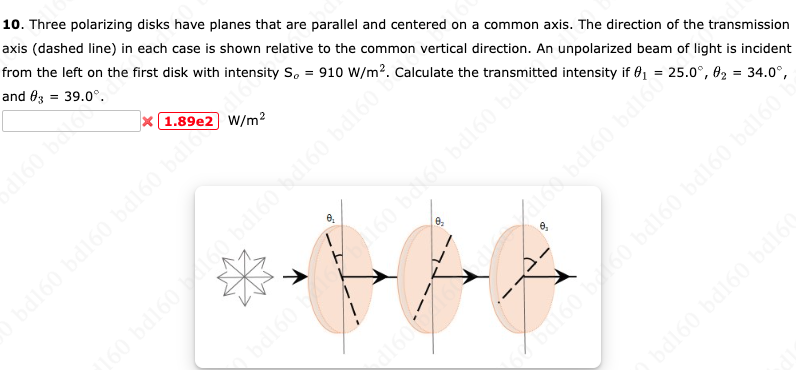 Solved Three polarizing disks have planes that are parallel | Chegg.com