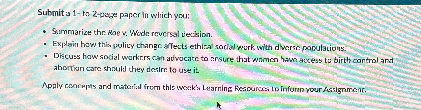 Solved Submit a 1- ﻿to 2-page paper in which you:Summarize | Chegg.com