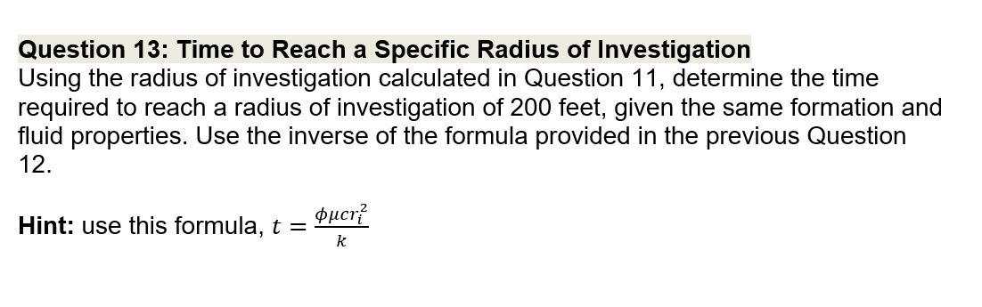 Solved Question 13: Time to Reach a Specific Radius of | Chegg.com