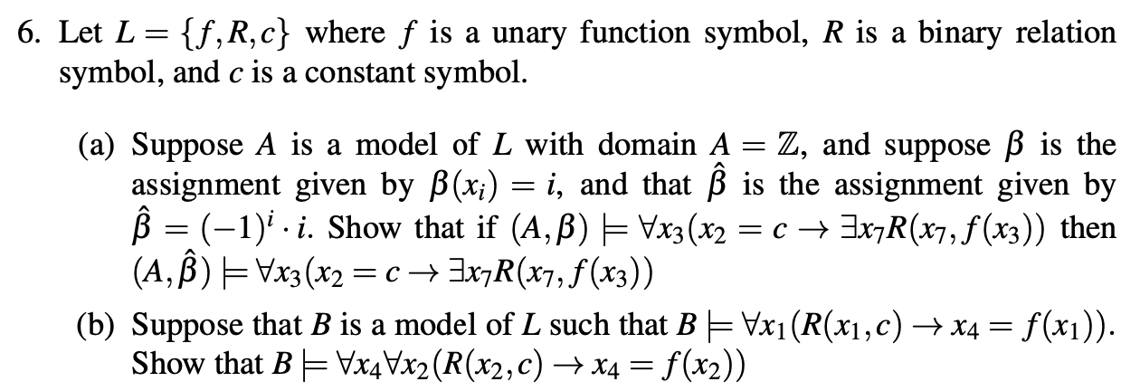 Solved Let L={f,R,c} ﻿where f ﻿is a unary function symbol, R | Chegg.com