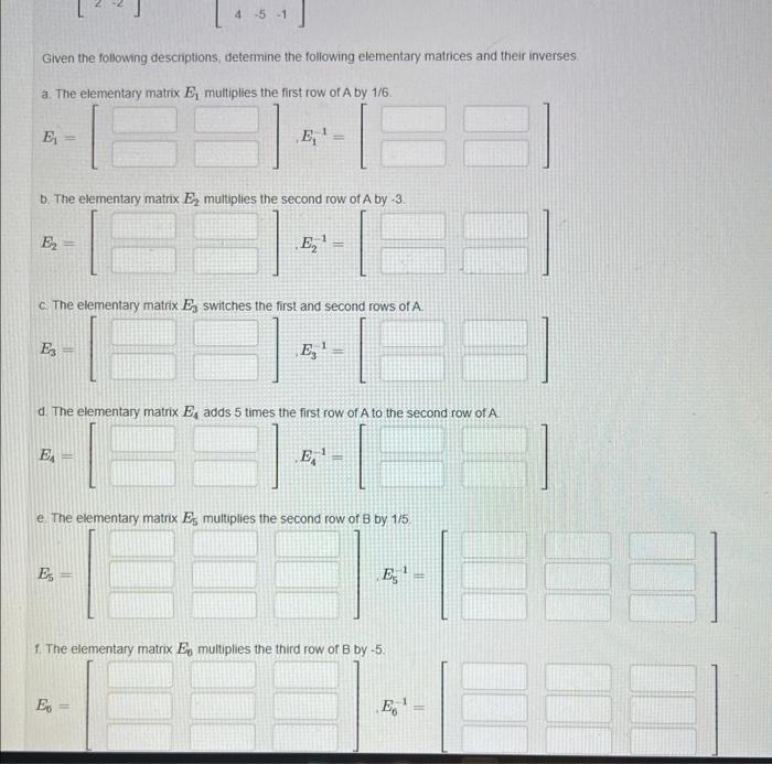Solved Given the following descriptions; determine the | Chegg.com