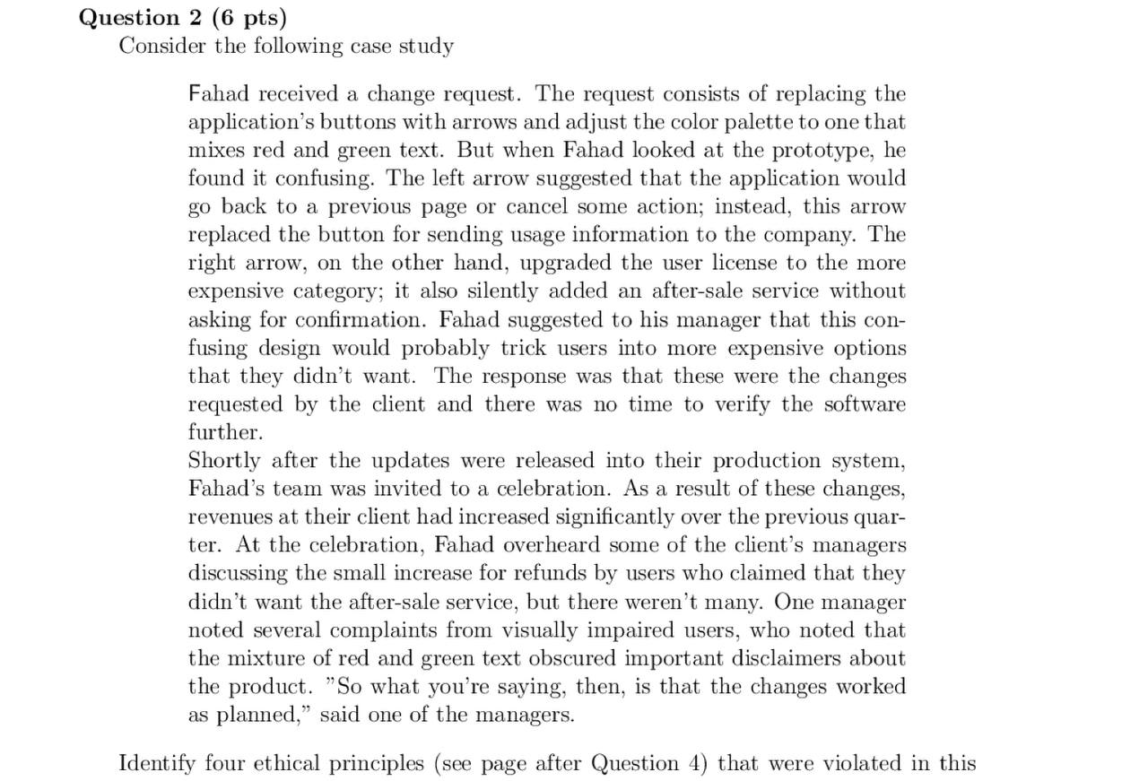 Solved Consider the following case studyFahad received a | Chegg.com