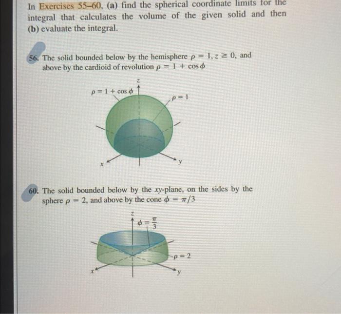 Solved In Exercises 55-60, (a) find the spherical coordinate | Chegg.com