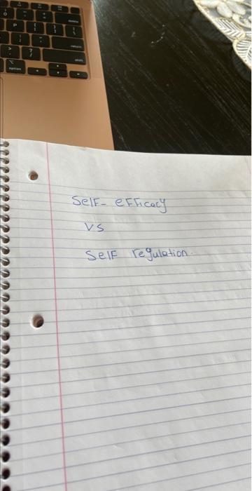 Solved SelF- efficaly vs SeIf regulation | Chegg.com