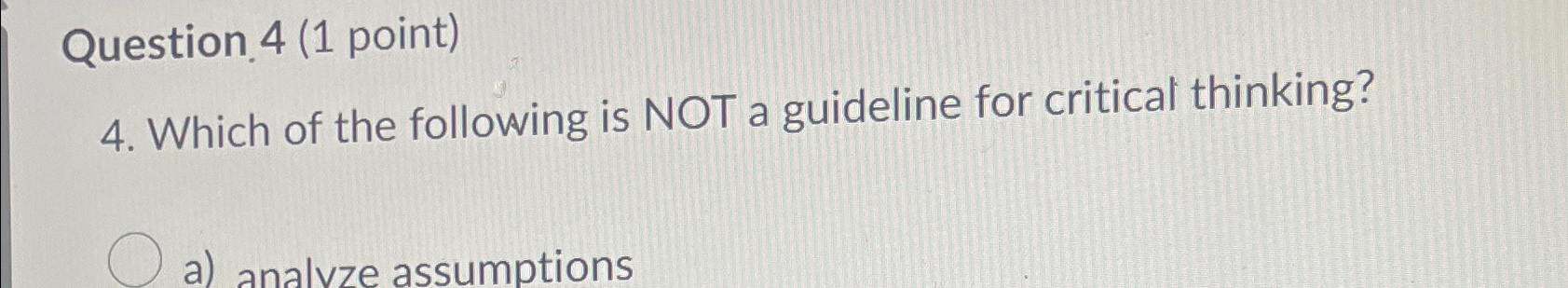 Solved 4. ﻿Which of the following is NOT a guideline for | Chegg.com