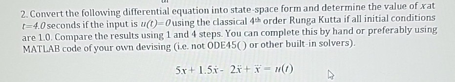 Solved Convert the following differential equation into | Chegg.com