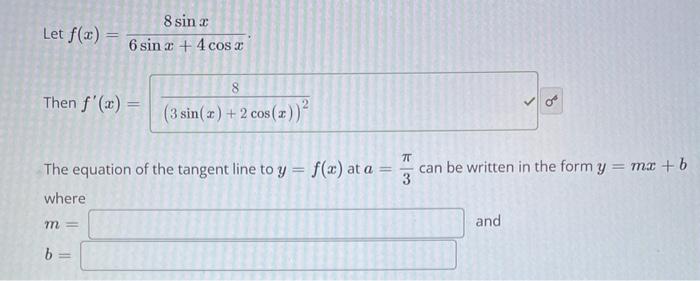 Solved Let f(x)=6sinx+4cosx8sinx Then | Chegg.com