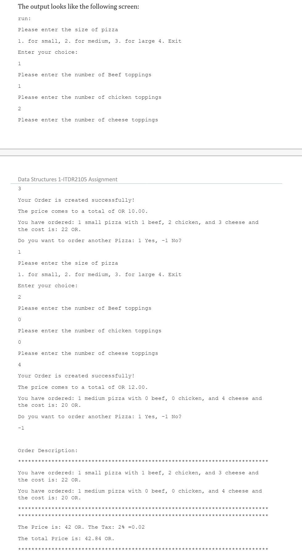 Solved Itdr2105 Assignment Create A Class Named Pizza That 