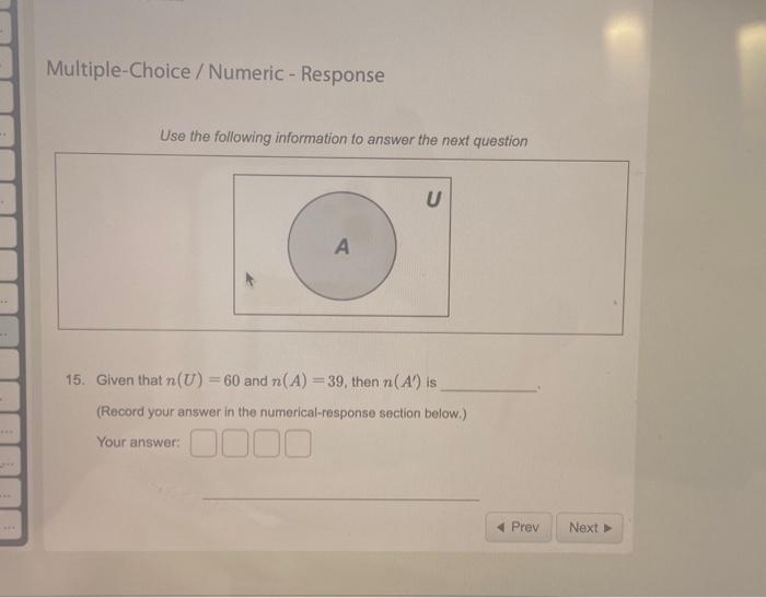 Solved Multiple-Choice / Numeric - Response Use the | Chegg.com