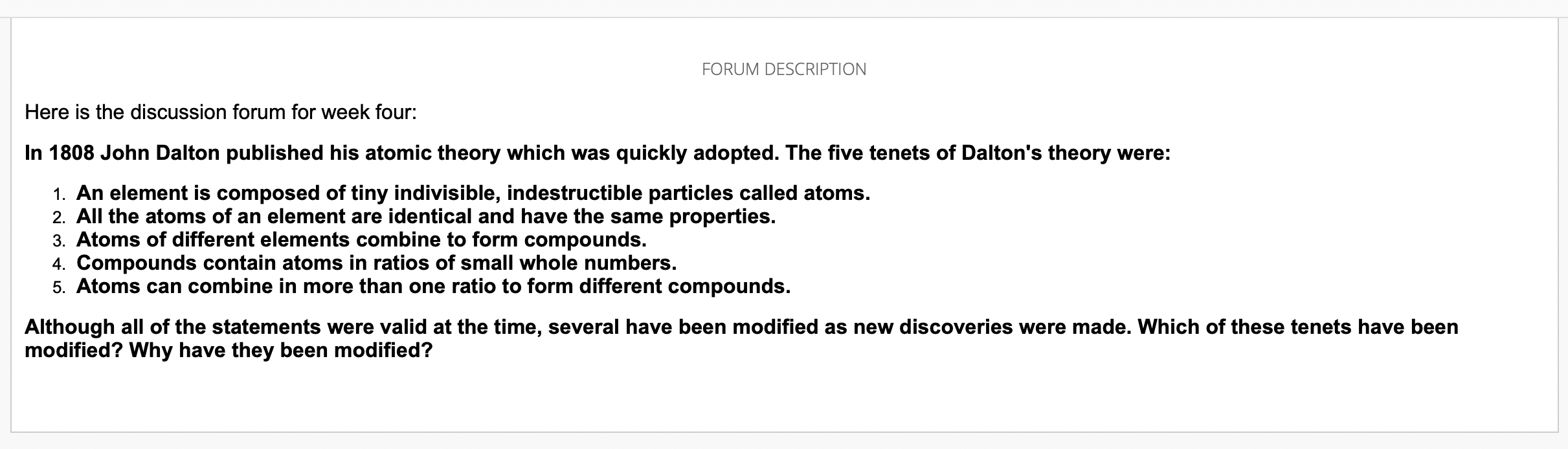 Solved In 1808 ﻿John Dalton published his atomic theory | Chegg.com