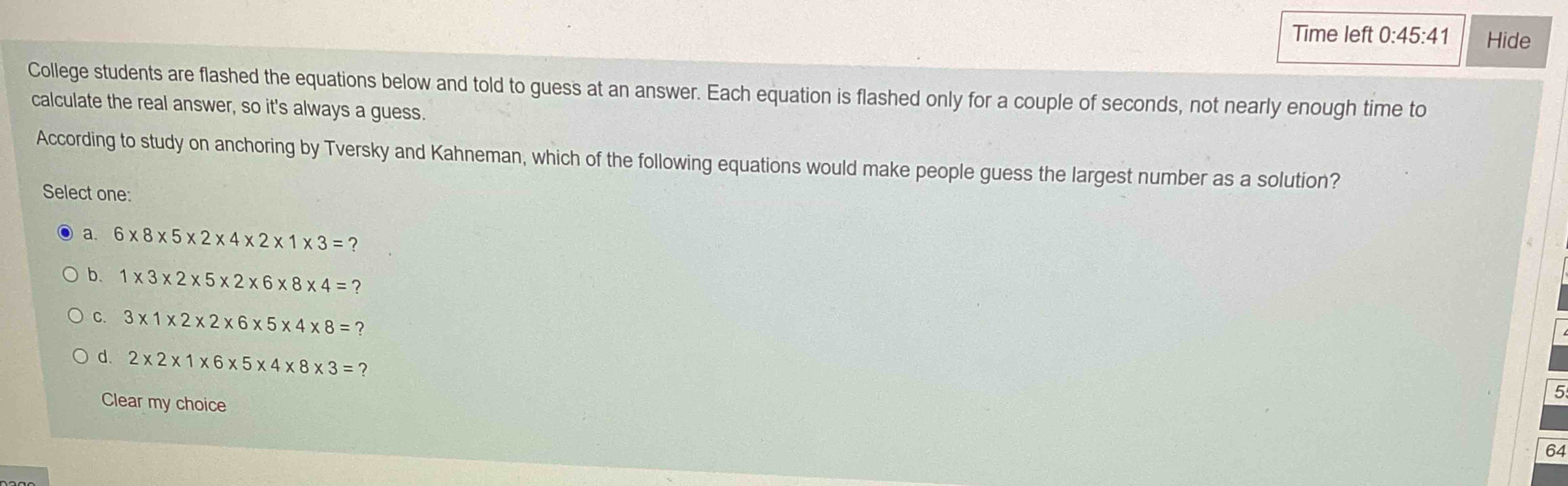 Solved College students are flashed the equations below and | Chegg.com