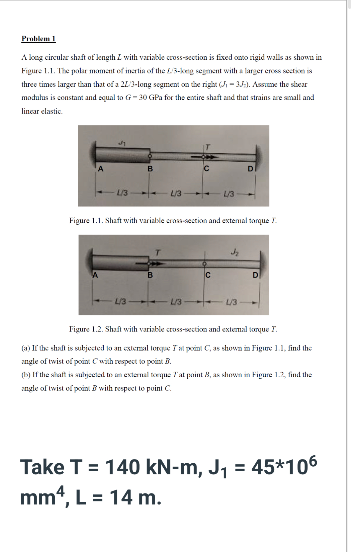 Solved Problem 1A long circular shaft of length L ﻿with | Chegg.com