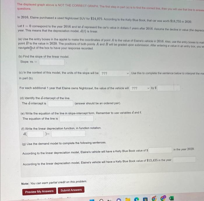 Solved The displayed graph above is NOT THE CORRECT GRAPH. | Chegg.com