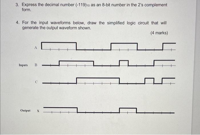 Solved 3. Express the decimal number (−119)10 as an 8 -bit | Chegg.com