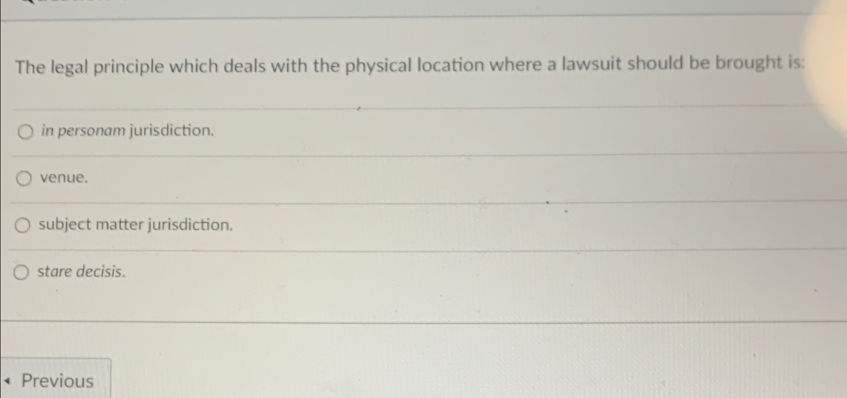 Solved The legal principle which deals with the physical | Chegg.com