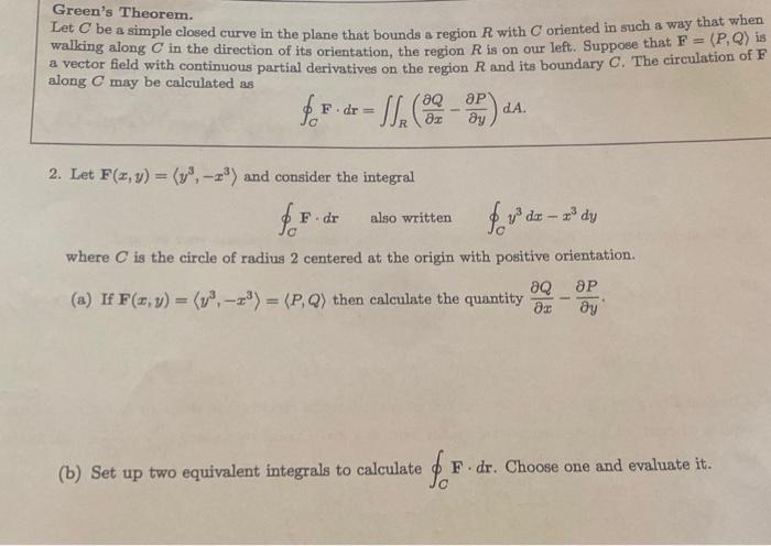 Solved Green's Theorem. Let C be a simple closed curve in | Chegg.com
