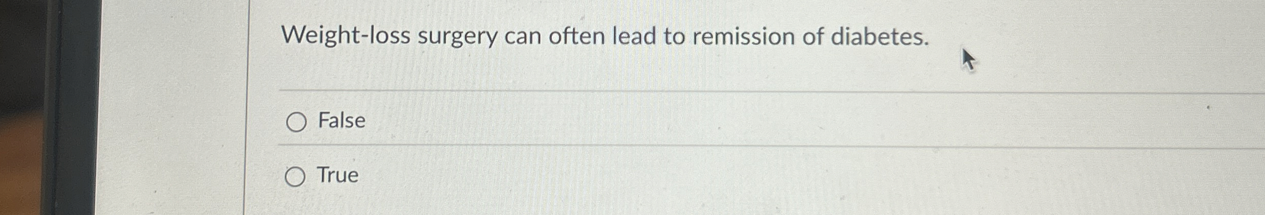 Solved Weight-loss surgery can often lead to remission of | Chegg.com