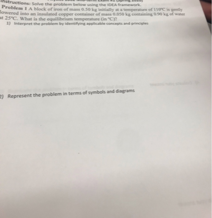 Solved Solve the problem below using the IDEA framework | Chegg.com
