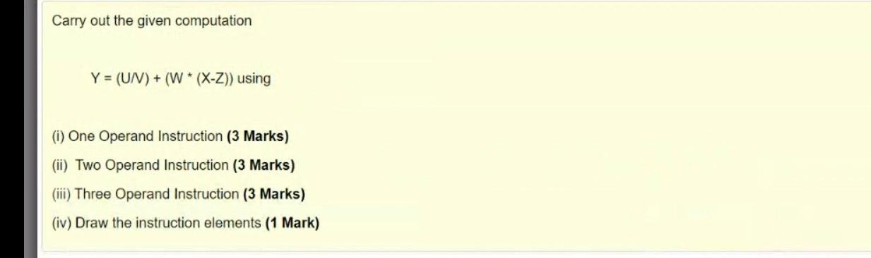 Solved Carry out the given computation Y = (UN) + (W * | Chegg.com