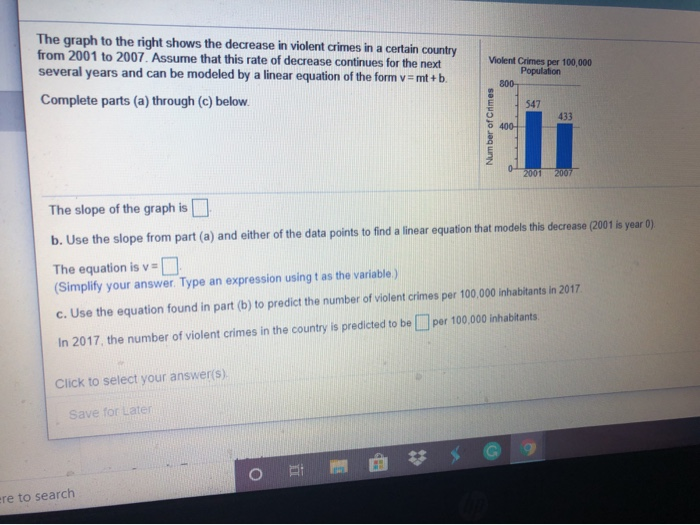 Solved The graph to the right shows the decrease in violent | Chegg.com