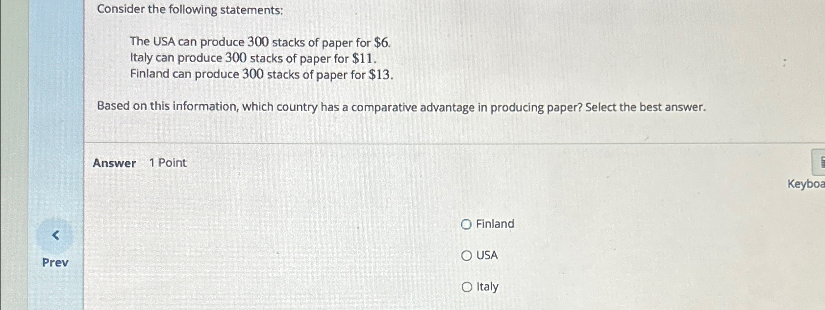 Solved Consider the following statements:The USA can produce | Chegg.com