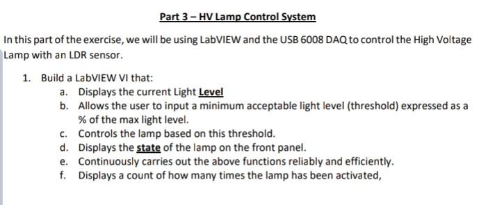 this part of the exercise, we will be using LabVIEW | Chegg.com