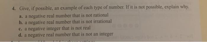 Solved 4. Give, if possible, an example of each type of | Chegg.com