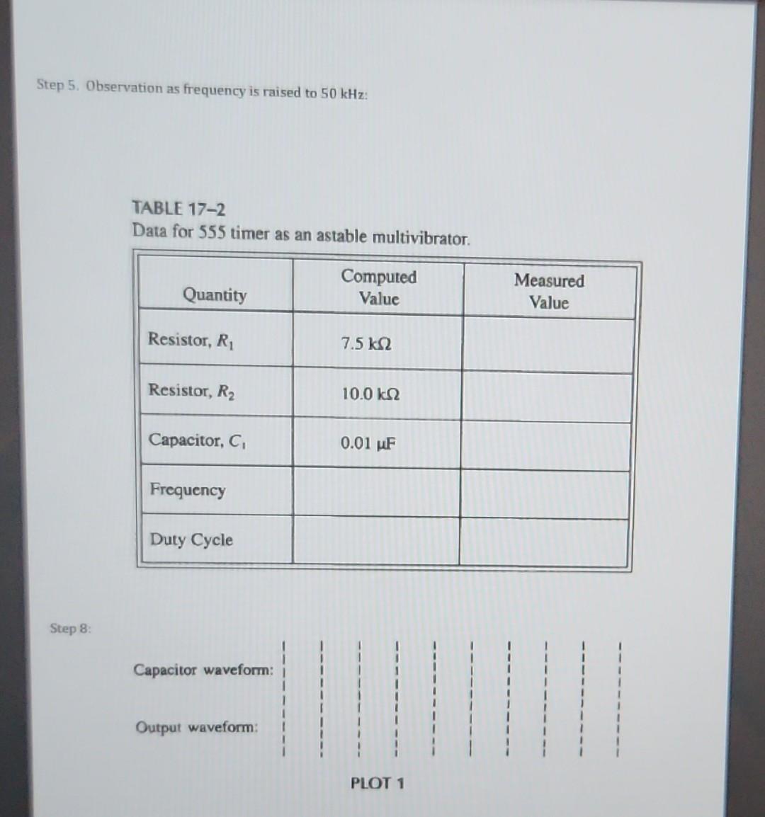 Solved DATA \& OBSERVATIONS Data for 74121 monostable | Chegg.com