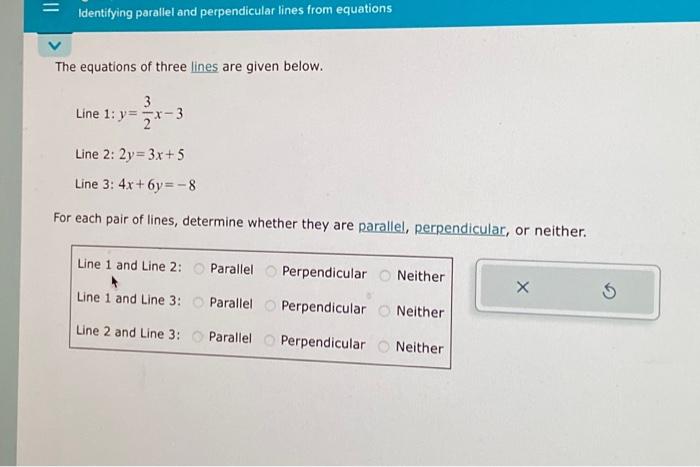 Solved The equations of three lines are given below. Line 1: | Chegg.com