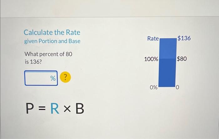 Solved Calculate the Rate given Portion and BaseWhat percent | Chegg.com