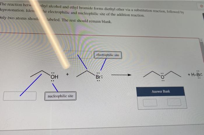 Solved The reaction betwthyl alcohol and ethyl bromide forms | Chegg.com