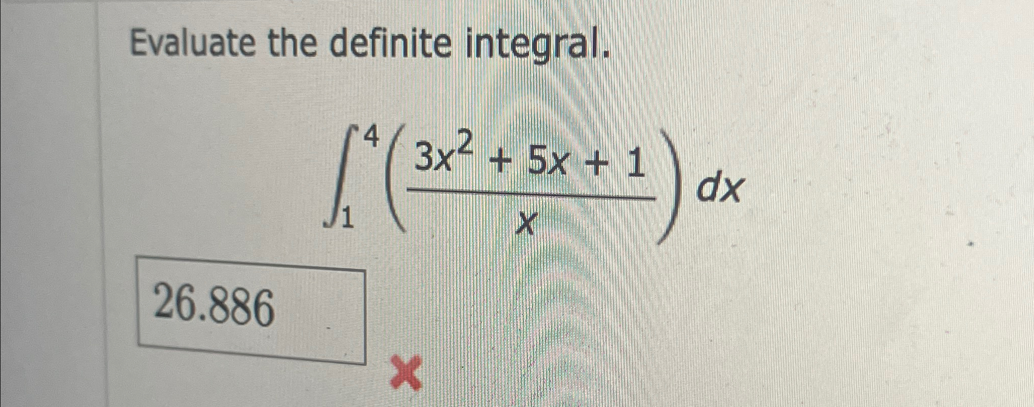 Solved Evaluate the definite integral.∫14(3x2+5x+1x)dx | Chegg.com