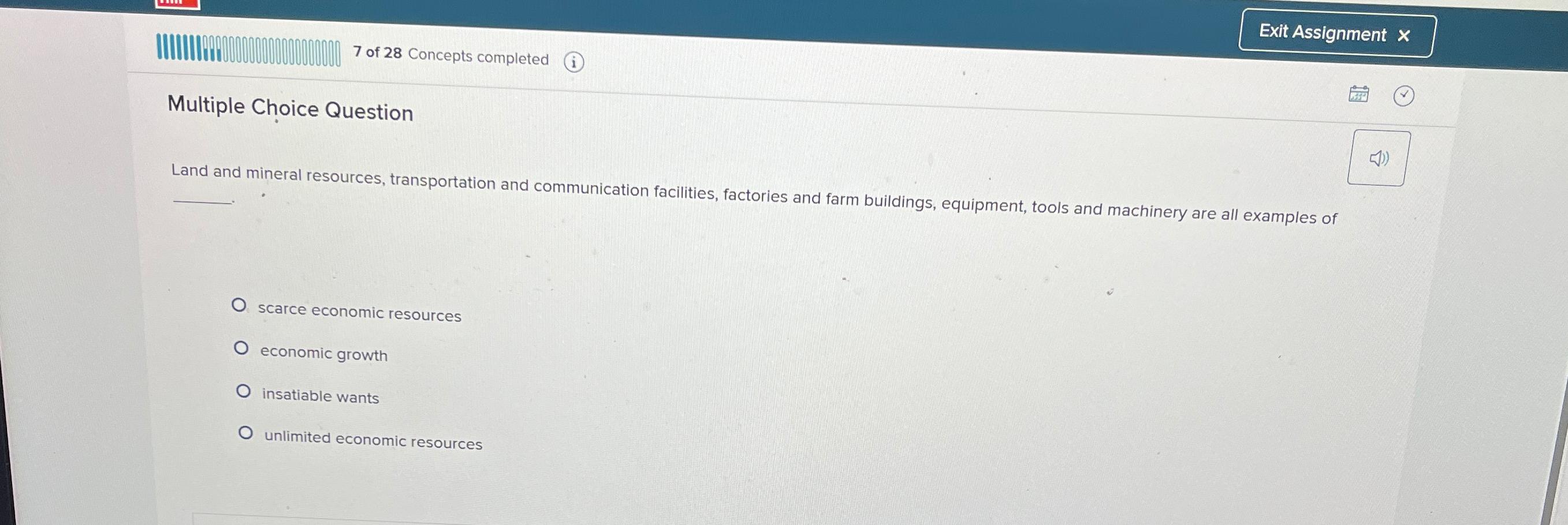 Solved Exit Assignment x7 ﻿of 28 ﻿Concepts | Chegg.com