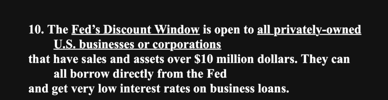 Solved The Fed's Discount Window is open to all | Chegg.com
