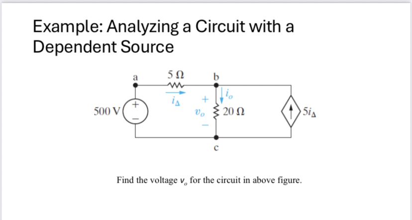 Solved Example: Analyzing a Circuit with a Dependent | Chegg.com