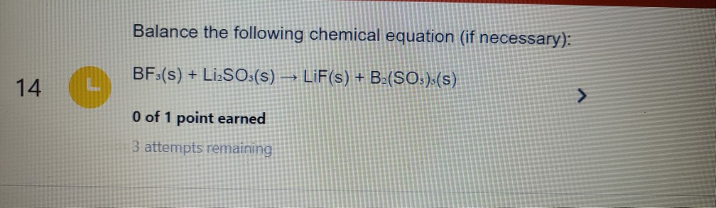 Solved Balance the following chemical equation (if | Chegg.com