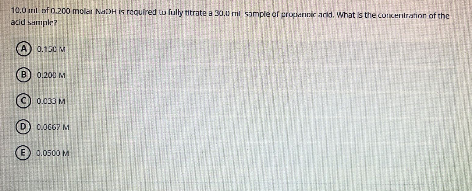 Solved 10.0 ﻿mL of 0.200 ﻿molar NaOH is required to fully | Chegg.com