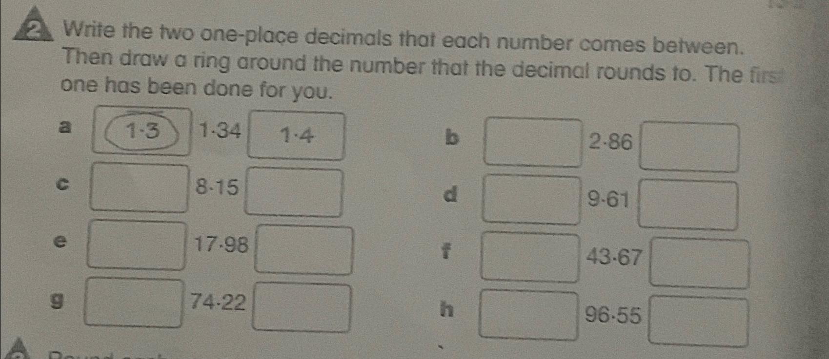 Solved (2) ﻿Write the two one-place decimals that each | Chegg.com