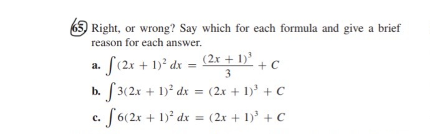 Solved Right, or ﻿wrong? Say which for each formula and give | Chegg.com