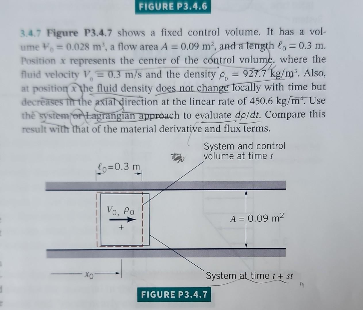 Solved 3.4.7 Figure P3.4.7 shows a fixed control volume. It | Chegg.com